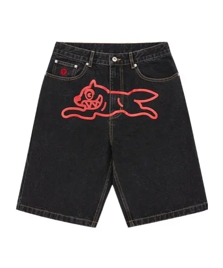 ICECREAM Denim Shorts With Belt Loops