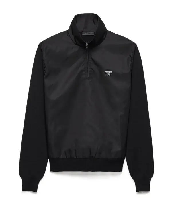 Prada Superfine Wool Half-zipper Sweater
