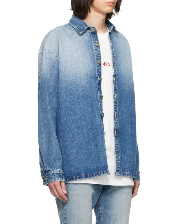 424 FAIRFAX Gradient-effect Denim Shirt