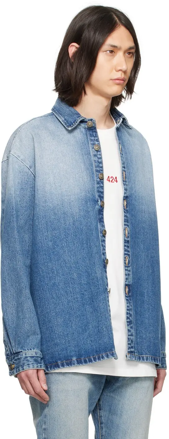 424 FAIRFAX Gradient-effect Denim Shirt