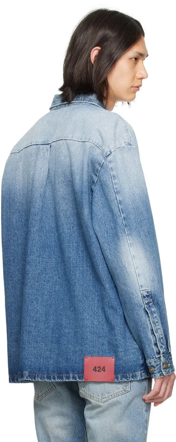424 FAIRFAX Gradient-effect Denim Shirt