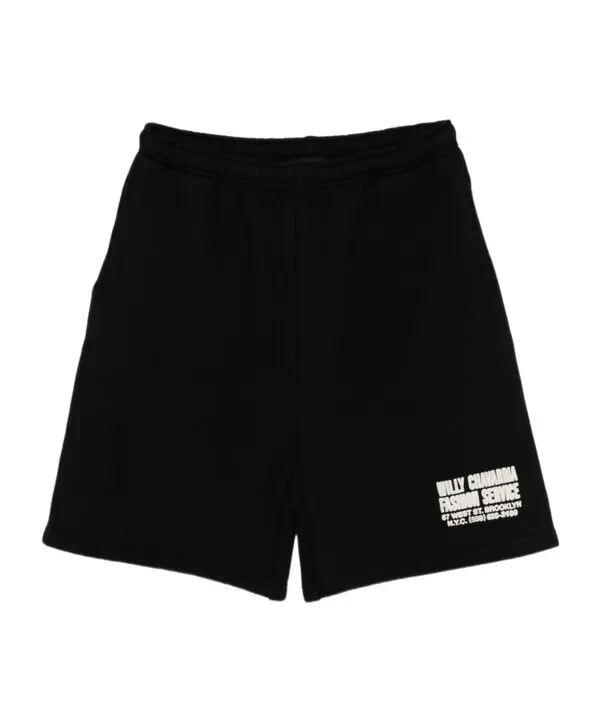 WILLY CHAVARRIA Logo Print Elastic Waist Shorts
