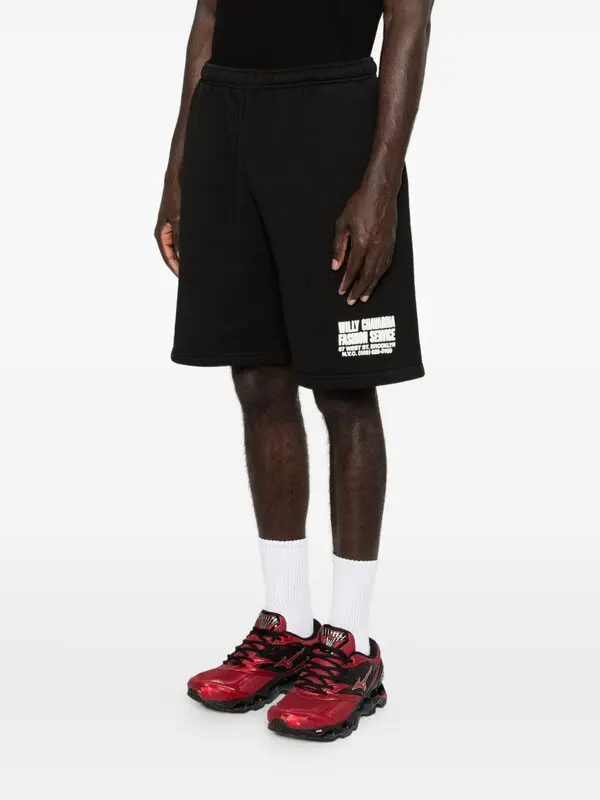 WILLY CHAVARRIA Logo Print Elastic Waist Shorts