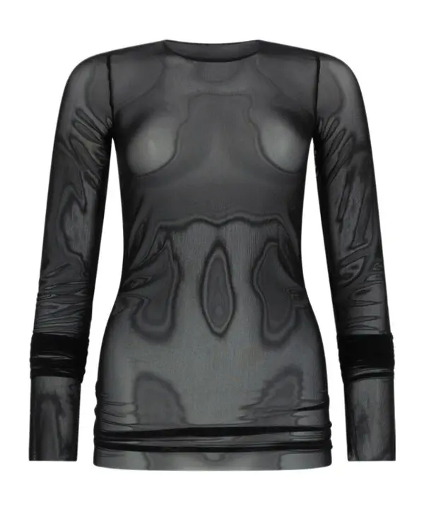 Rick Owens Sheer Long-sleeve Top - Black