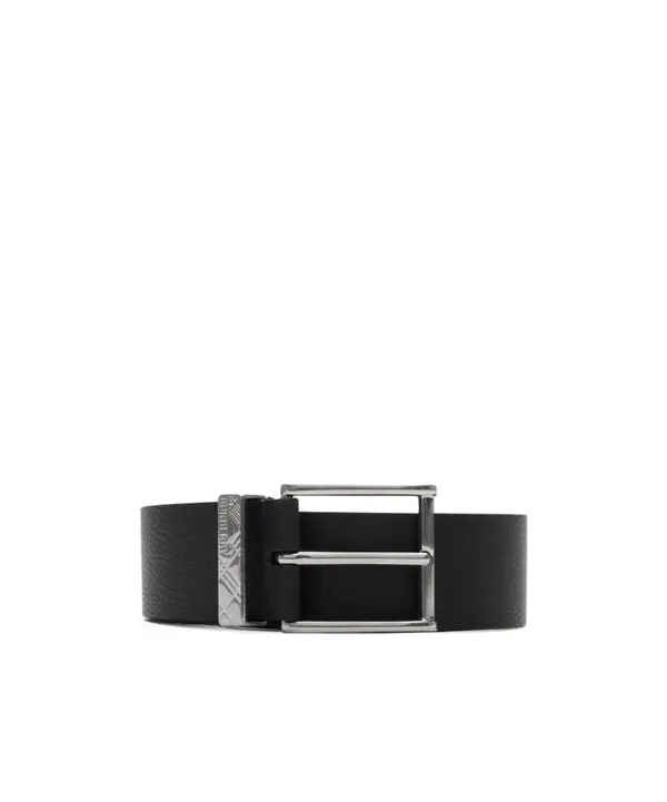 Burberry Engraved-check Leather Belt