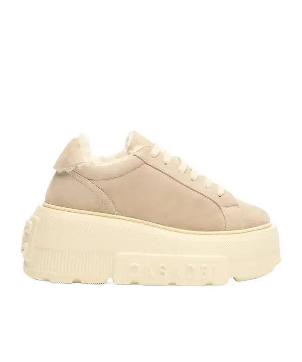 Casadei Platform Shearling Sneakers