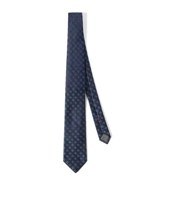 Brunello Cucinelli Silk Geometric Jacquard Tie
