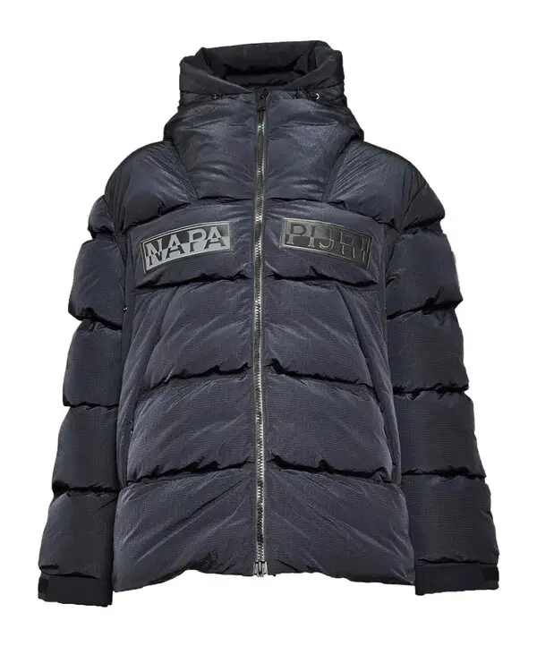 NAPAPIJRI Logo Patch Hooded Padded Jacket - Black