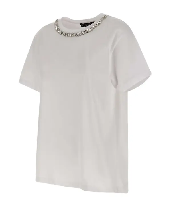 KAOS Icona Embellished Neck T-shirt