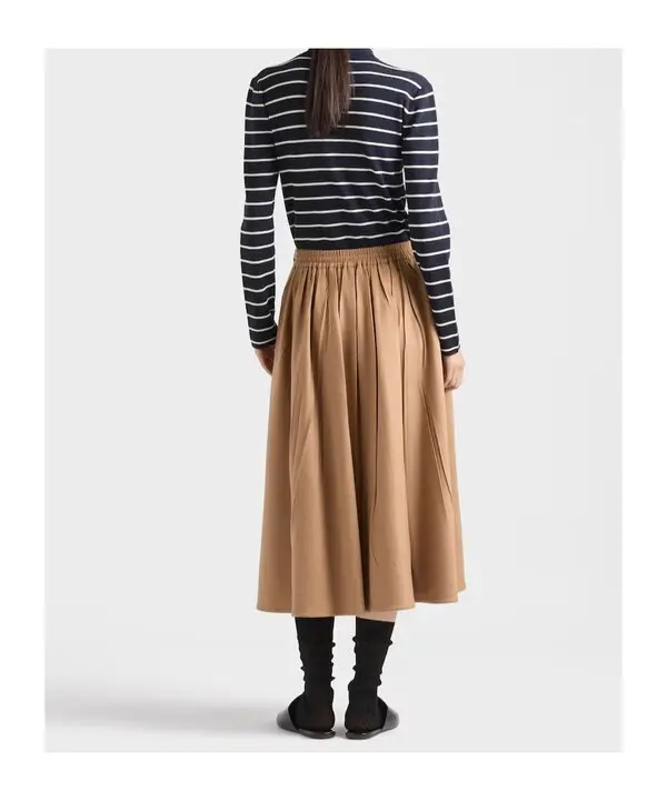 Prada Camel Hair Circle Midi Skirt