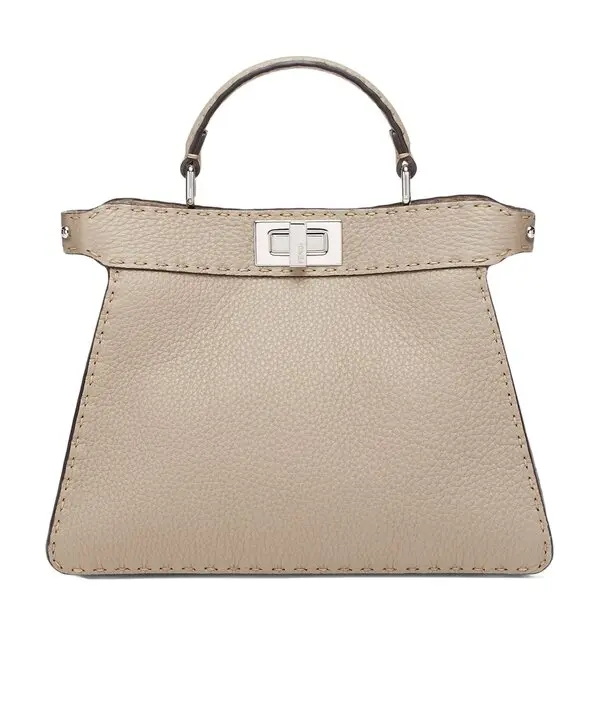 Fendi Selleria Bag With Turn Lock Closure - Grey