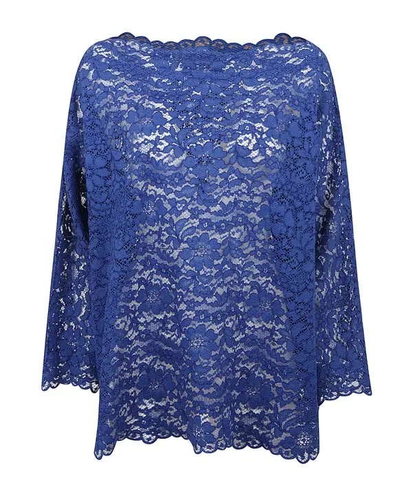 GIANLUCA CAPANNOLO Floral Lace Sweater - Blue