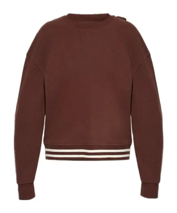 The Upside Toluca Striped Hem Sweatshirt - Cocoa