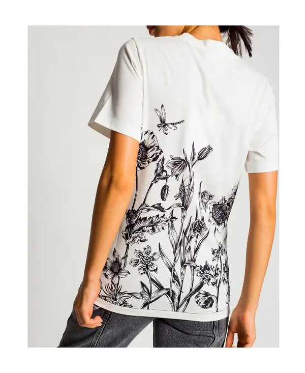 FERRAGAMO Floral Print Cotton T-shirt
