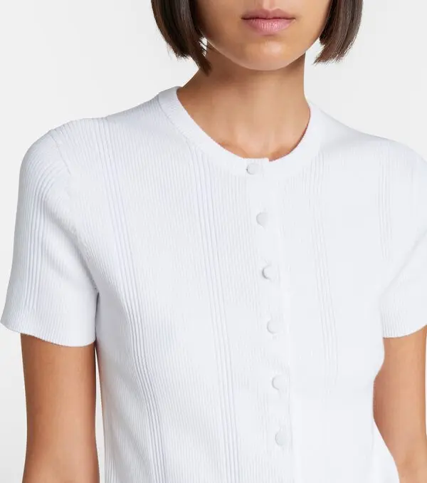 Vince Ribbed Knit Cotton-blend Cardigan - White