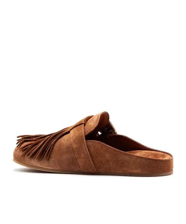 VIC MATIE Fringed Buckle Mules