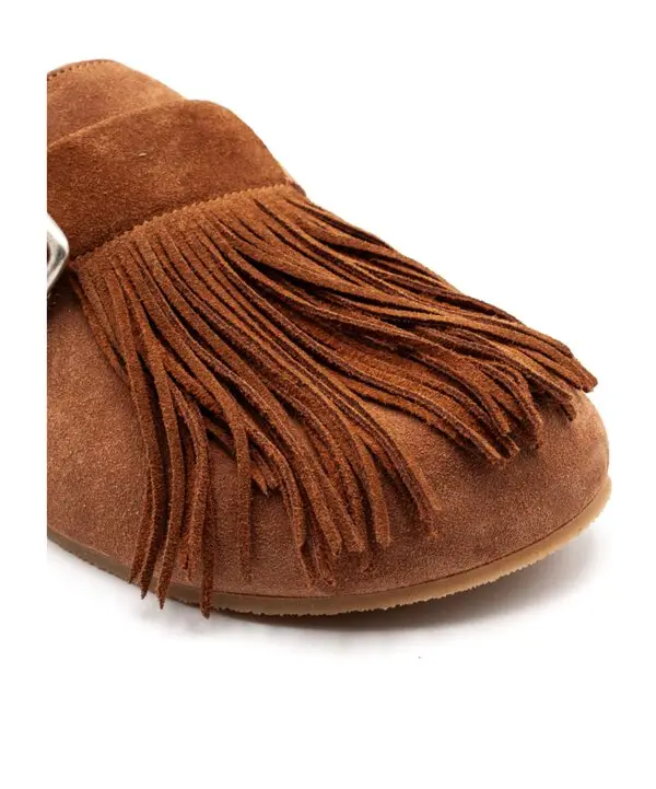 VIC MATIE Fringed Buckle Mules
