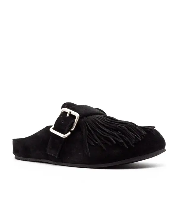 VIC MATIE Fringed Buckle Mules