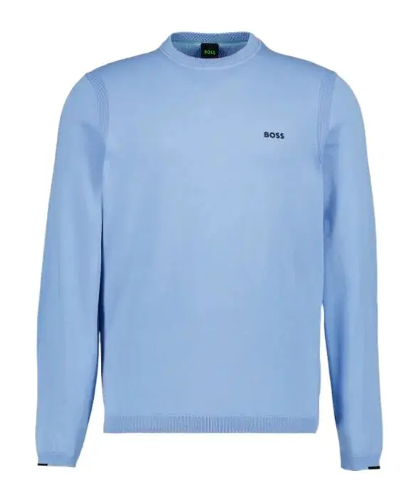Hugo Boss Ribbed Crew-neck Jumper - Blue