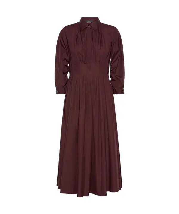 Max Mara Shirt Dress In Cotton Poplin Dark Red - Deep Red