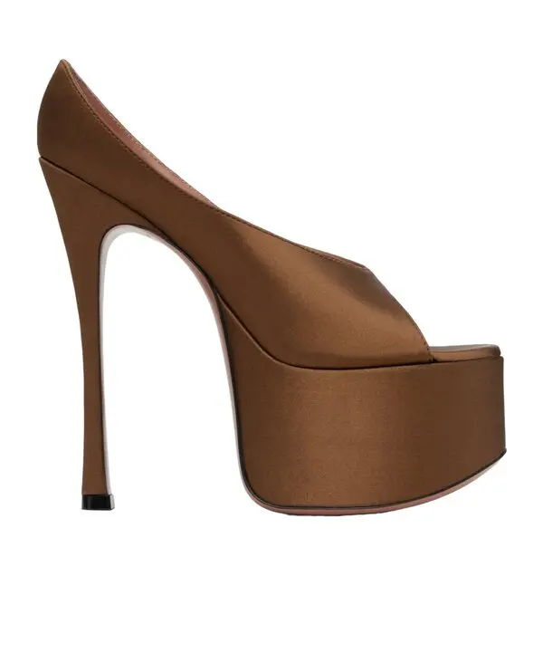 Amina Muaddi Anok Plateau High-heeled Sandals - Mocha