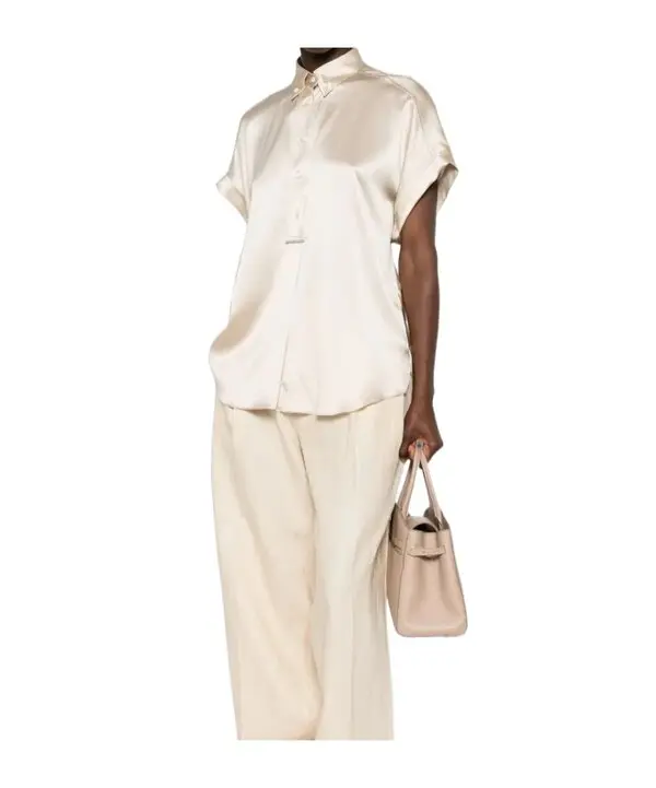 Brunello Cucinelli Collared Short-sleeved Shirt - White
