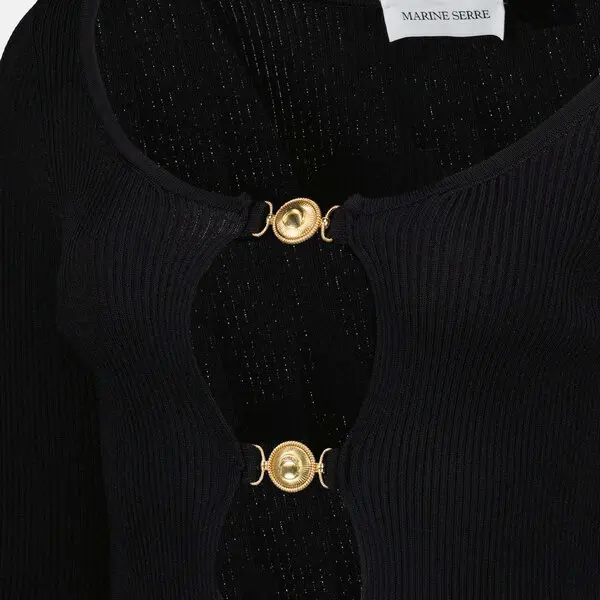 MARINE SERRE Slim-fit Short Openwork Cardigan