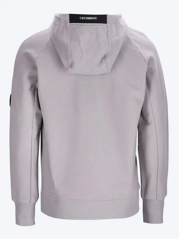 C.P. COMPANY Twill Fleece Zip-up Hooded Sweatshirt