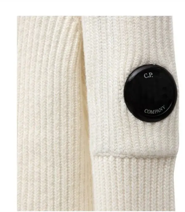 C.P. COMPANY Ribbed Crew Neck Sweater With Logo Detail
