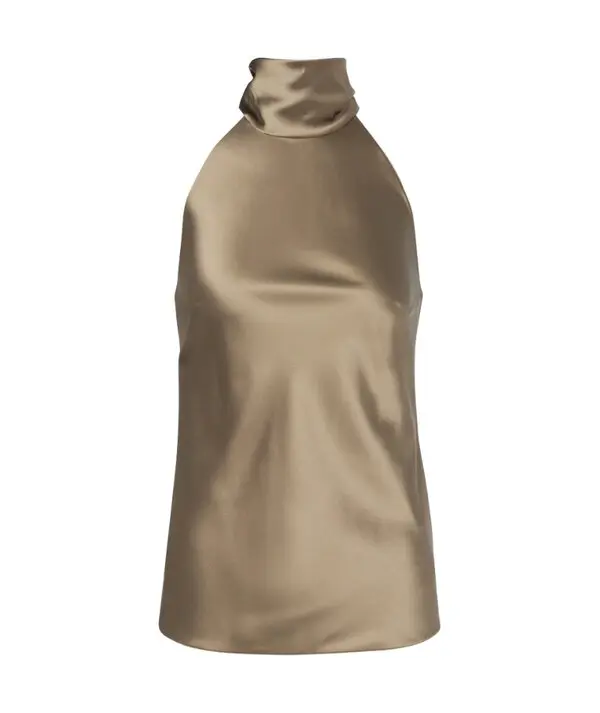 Ralph Lauren Chiltons Tie-neck Satin Top - Green
