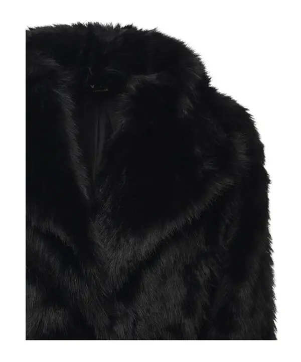 V73 Long Sleeved Coat With Eco-fur Collar