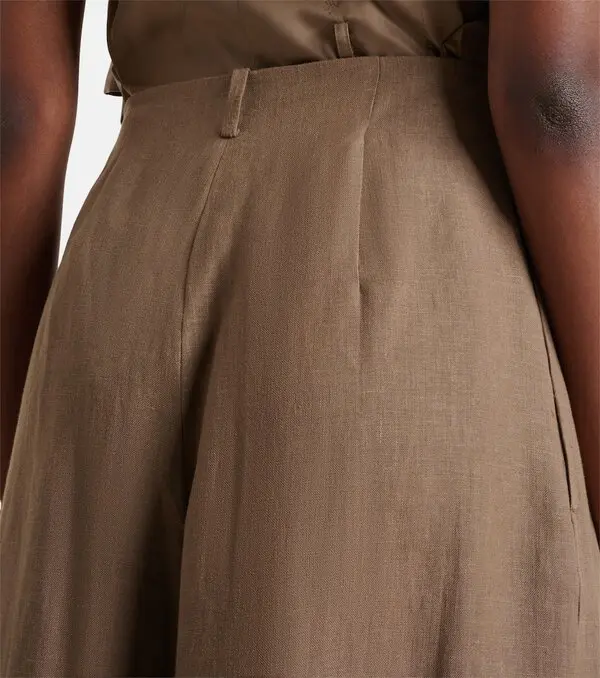 Ralph Lauren Greer Linen, Cashmere, And Silk Wide-leg Pants - Brown