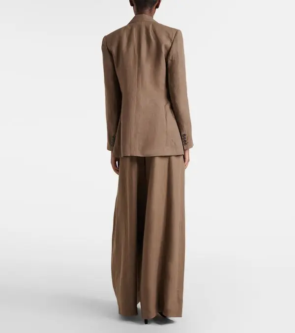 Ralph Lauren Greer Linen, Cashmere, And Silk Wide-leg Pants - Brown