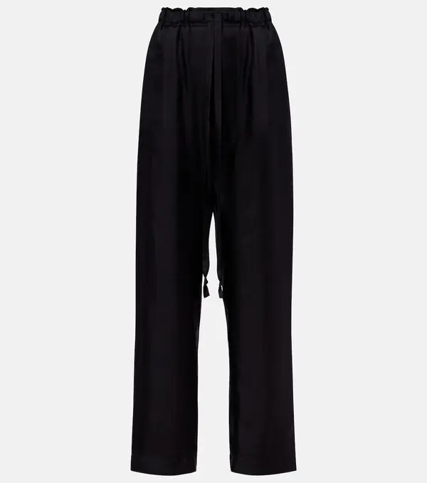 Phoebe Philo Silk Twill Wide-leg Pants