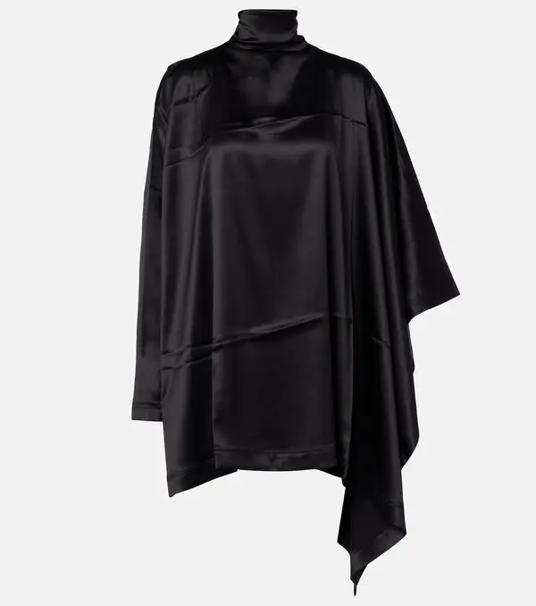 Phoebe Philo Silk-blend Satin Top - Black