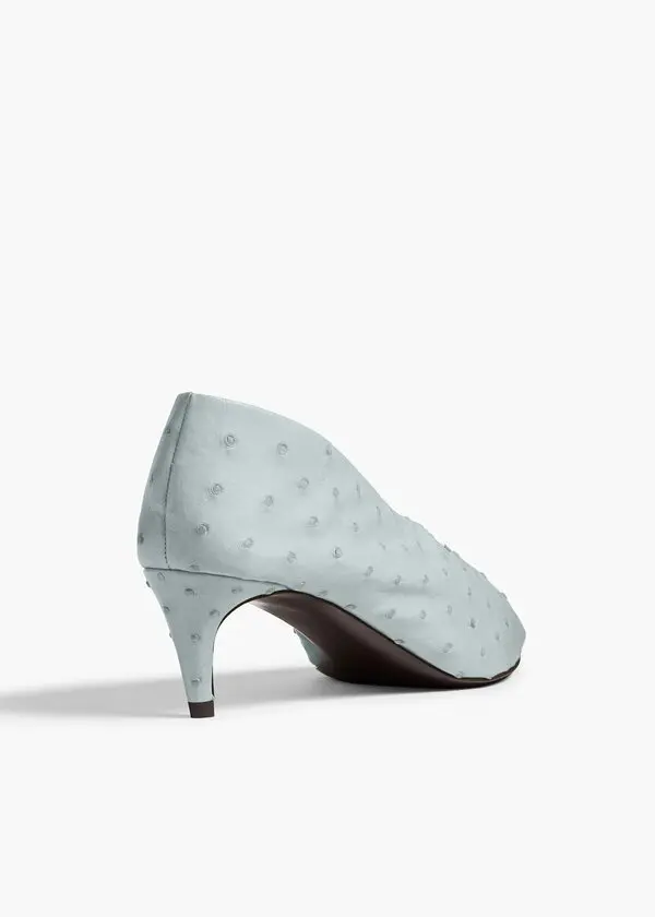 Khaite Miriam Low Heel Ostrich Pumps