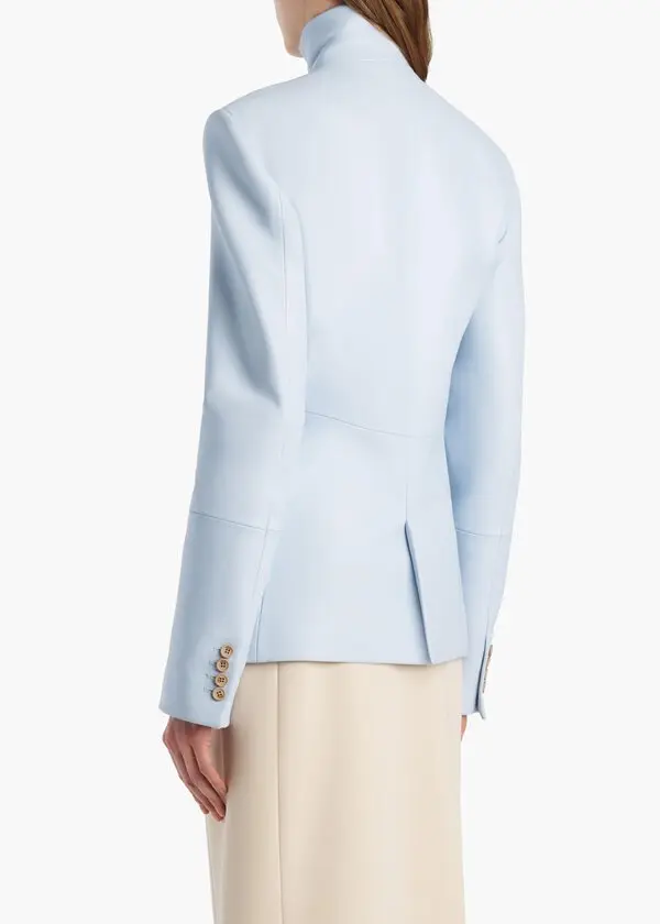 Khaite Rolo Double-breasted Leather Jacket - Sky Blue