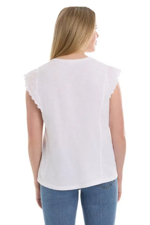 Wilt Eyelet Cap Sleeve Tee