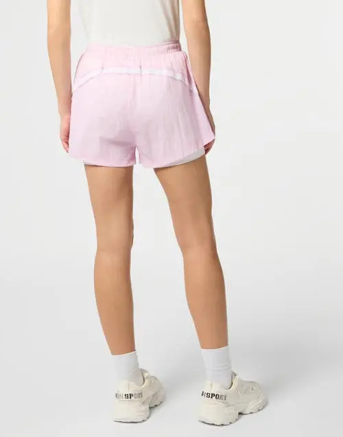 PLEIN SPORT Double Layer Nylon Shorts - Rose/pink
