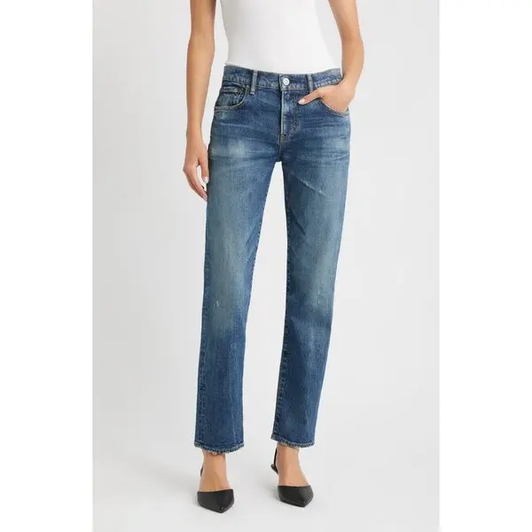 Moussy Vintage Vamo Slim Straight Leg Jeans - Blue