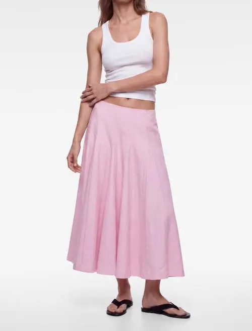 Koton Zdnu 81041892 A-line Pleated Cotton Midi Skirt