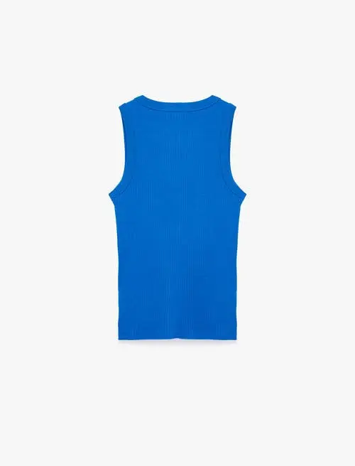 ZDNU 81041892 Scoop Neck Ribbed Cotton Tank Top