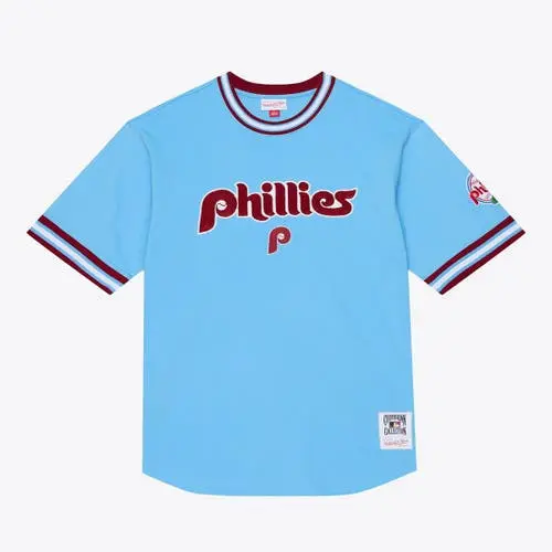 Mitchell & Ness Philadelphia Phillies Wild Pitch Ringer T-shirt - Light Blue