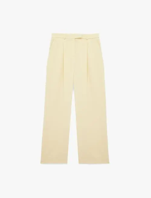 KOTON High Rise Pleated Wide Leg Trousers