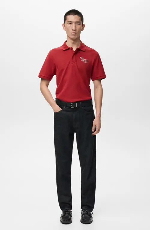 Mango Embroide Cotton Piqué Polo