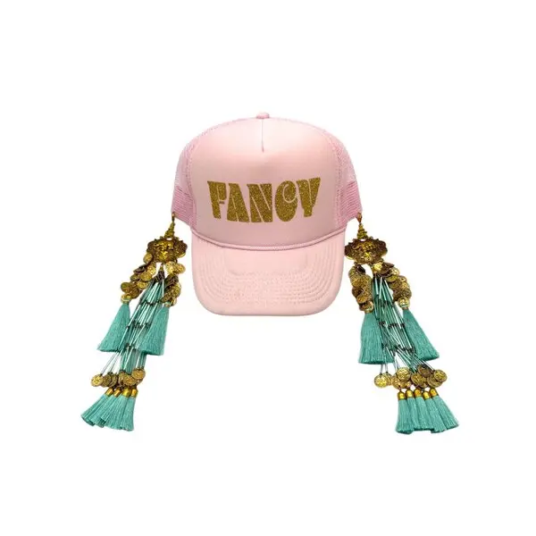 JULIA CLANCEY Embellished Trucker Cap With Tassel Charms - Pink