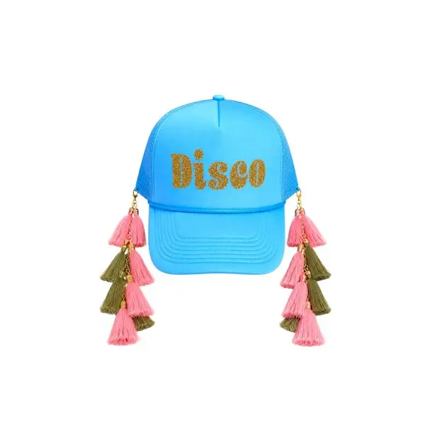 JULIA CLANCEY Tassel Trucker Cap - Blue