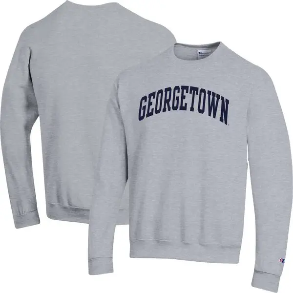 Champion Georgetown Hoyas Basic Arch Fleece Pullover Sweatshirt - Heather Gray