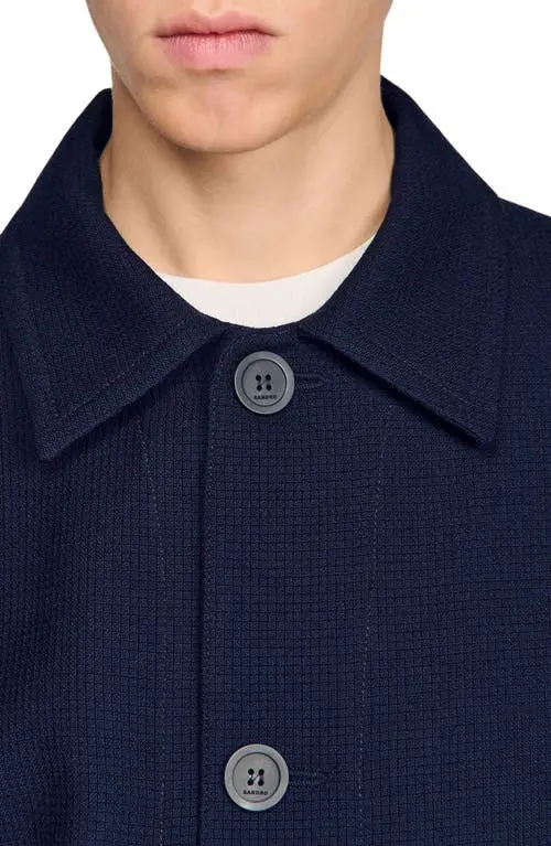 Sandro Buttoned Wool Worker Jacket