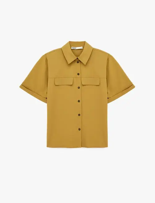 KOTON Short Sleeve Viscose Shirt With Pockets